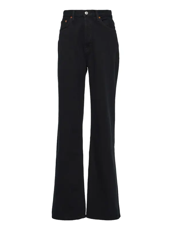 RE/DONE 70s Ultra High-rise Wide-leg Jeans - Black