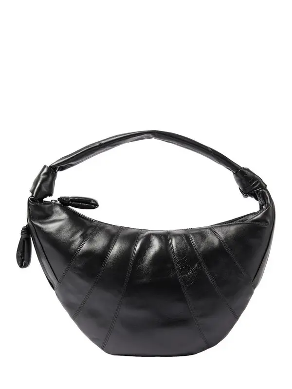 LEMAIRE Fortune Croissant Leather Shoulder Bag - Black
