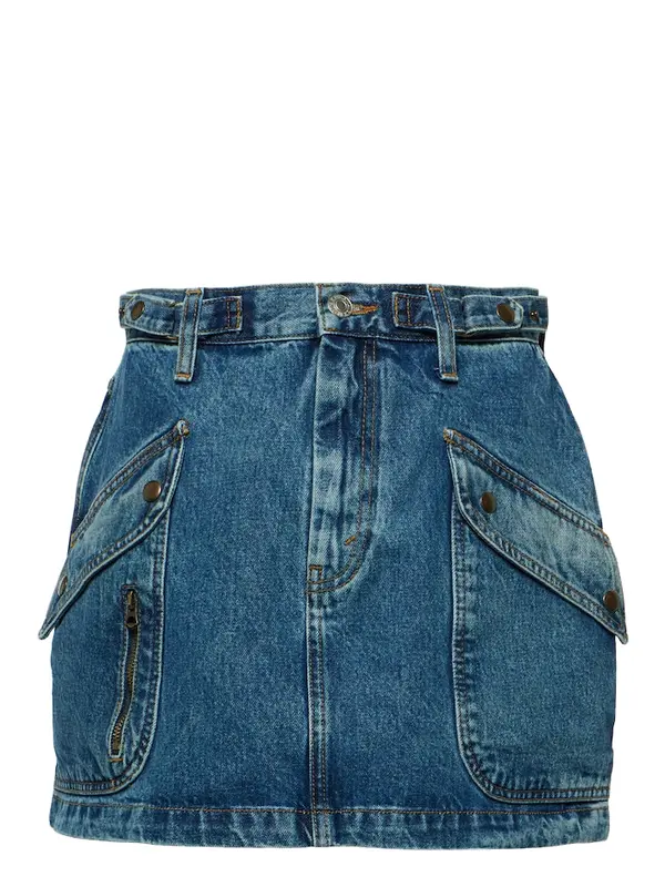 RE/DONE Racer Denim Miniskirt - Blue