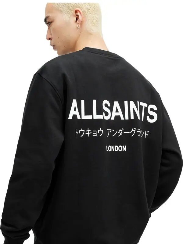 ALLSAINTS Underground Relaxed Crew Sweatshirt - Black