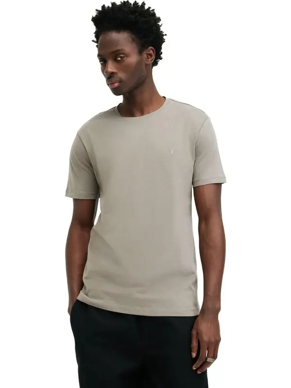 ALLSAINTS Brace Brushed Cotton Crew Neck T-shirt - Grey