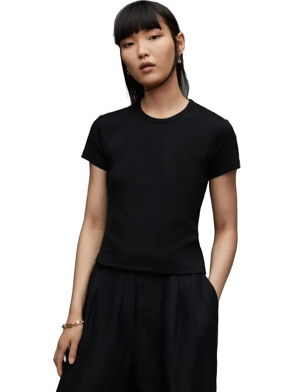 ALLSAINTS Stevie Organic Cotton Slim Fit T-shirt - Black