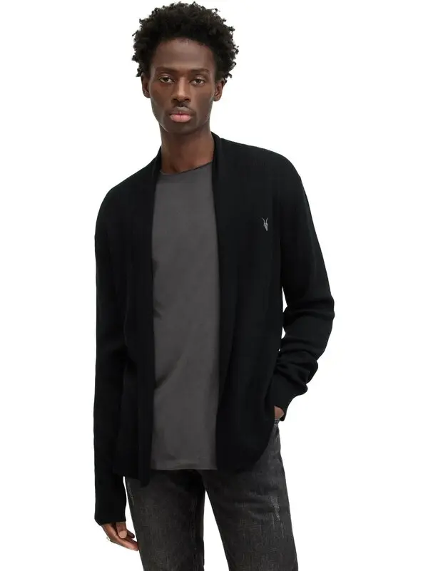 ALLSAINTS Mode Merino Open Cardigan - Black