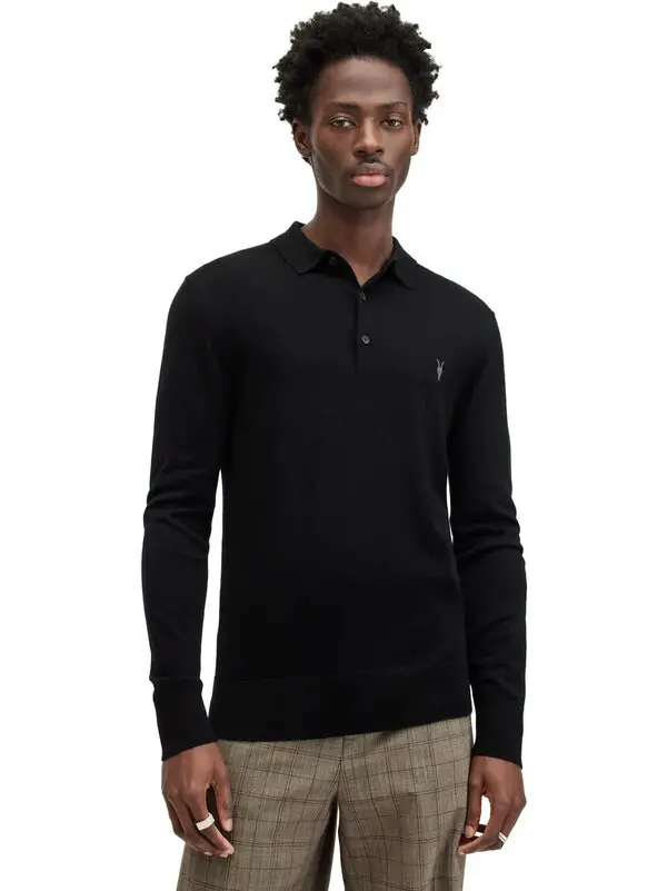 ALLSAINTS Mode Merino Polo - Black