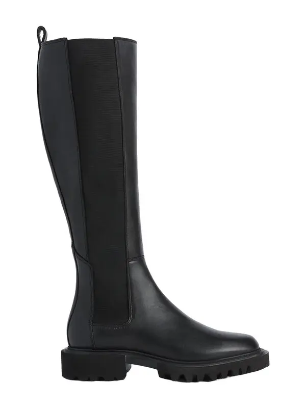 ALLSAINTS Maeve Leather Knee High Boots - Black