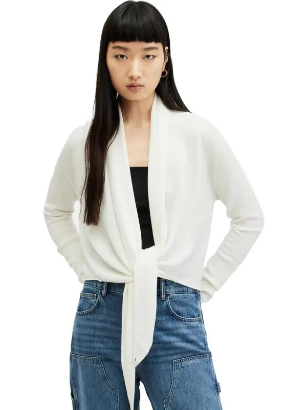 ALLSAINTS Wasson Pirate Lightweight Cardigan - Chalk White