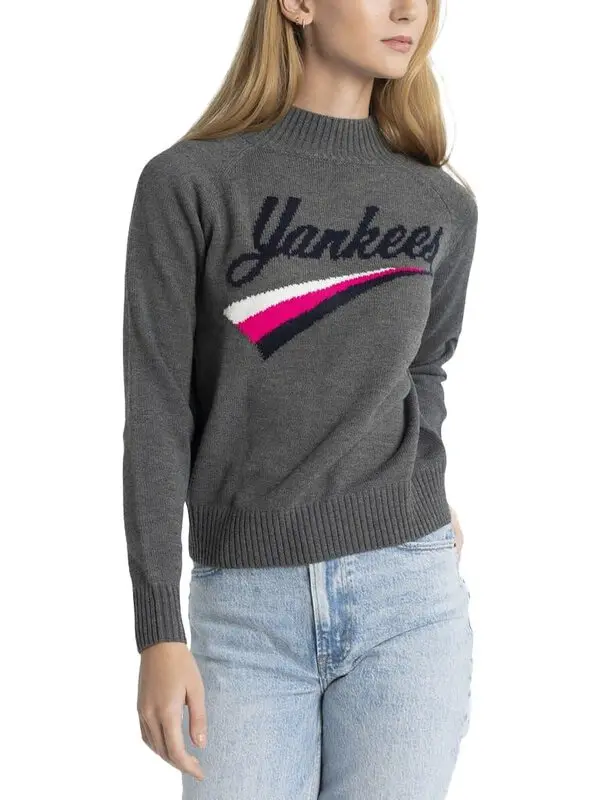 LUSSO Serena Raglan Pullover Sweater - Gray