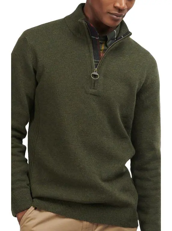 Barbour Holden Wool Pullover - Olive Marl