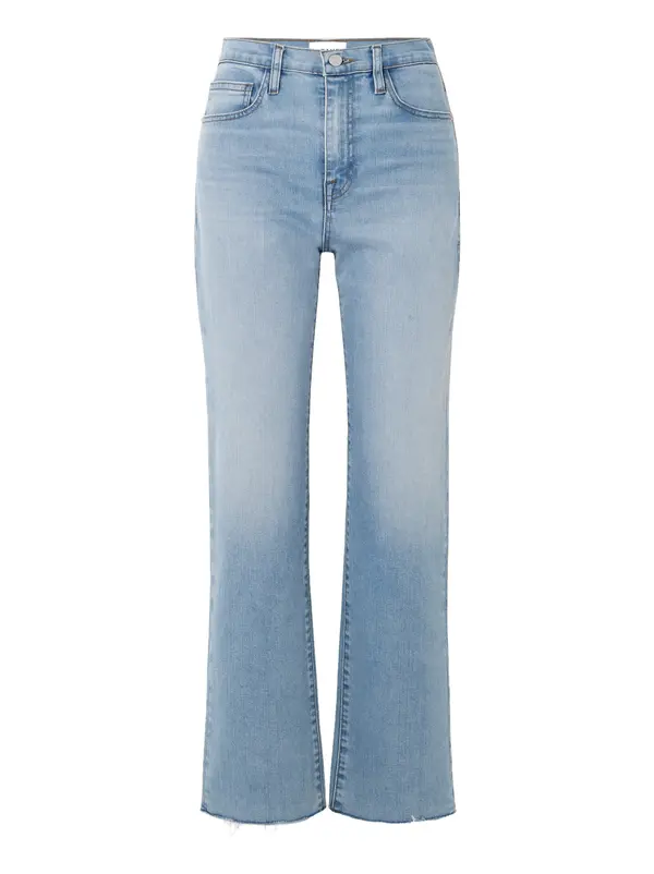 FRAME Le Jane Ankle Cropped High-rise Straight-leg Jeans - Blue