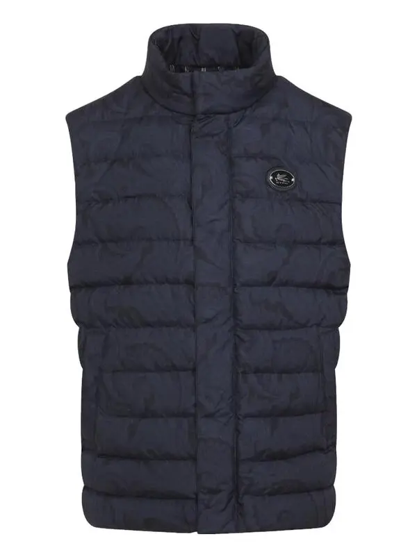 Etro Printed Down Vest - Blue