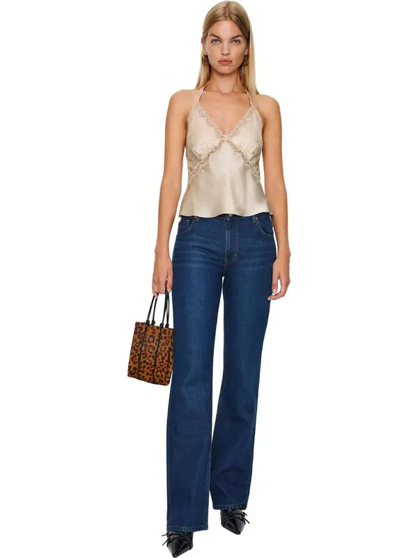 REFORMATION Monica Silk Top - Ivory