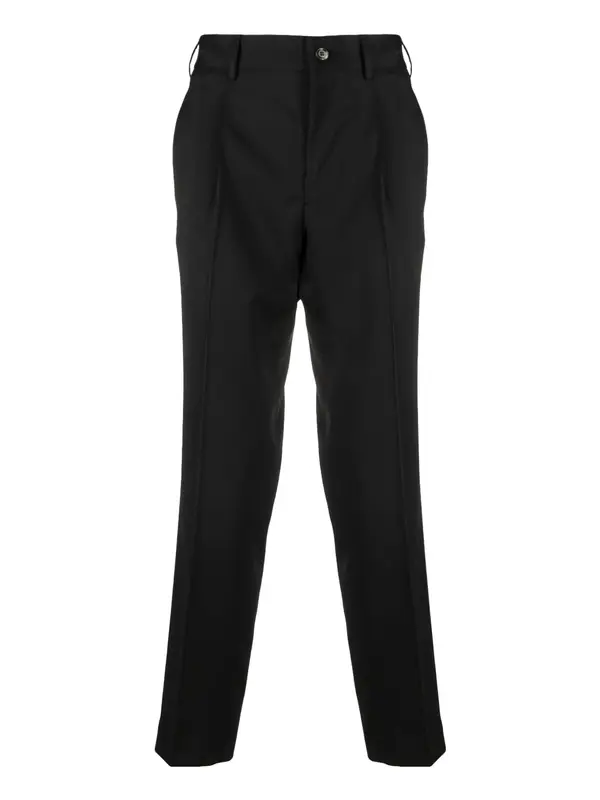 DELL'OGLIO Pleat Detailing Wool Trousers - Black