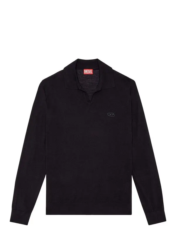 DIESEL® K-glare Wool Polo Shirt - Black