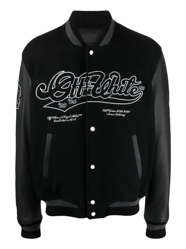 Off-White Embroidered Bomber Jacket - Black