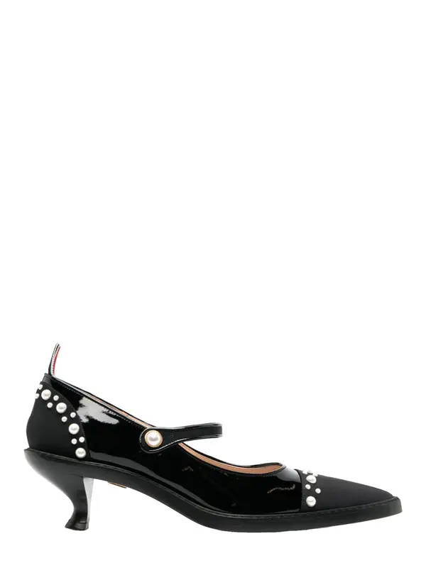 Thom Browne 70mm Pearl-detail Pumps - Black