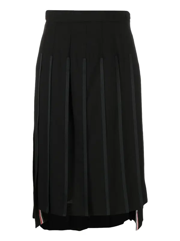 Thom Browne High-waisted Pleated Skirt - Black