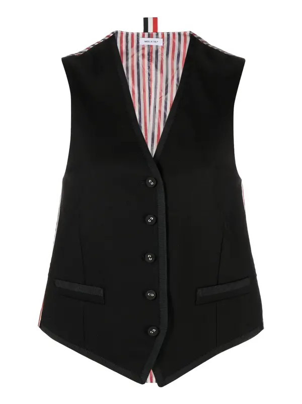 Thom Browne V-neck Waistcoat - Black