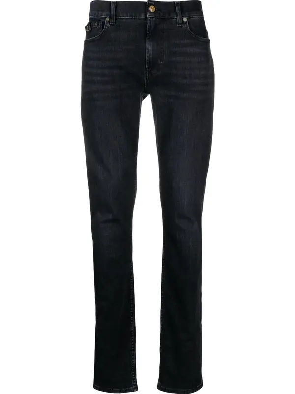 7 For All Mankind Mid-rise Skinny Jeans - Black