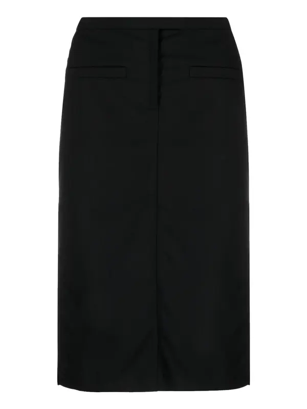 COURREGES Logo-appliqué Midi Skirt - Black
