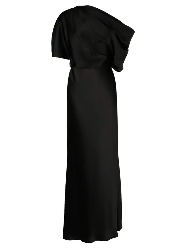 Amsale Off-shoulder Gown With Draped Detail - Black