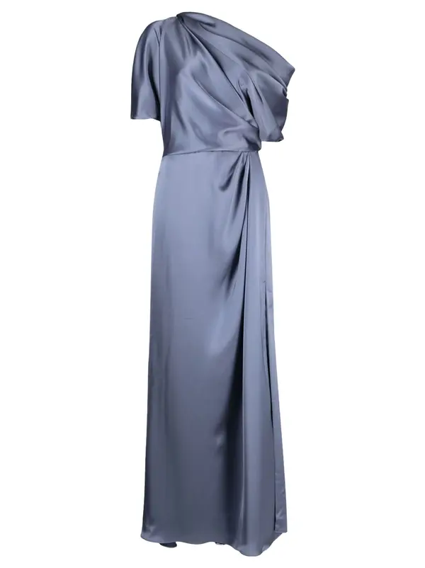 Amsale Off-shoulder Draped Gown - Blue