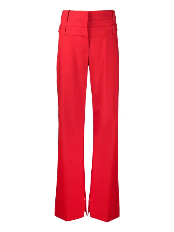 David Koma Double-waistband Wide-leg Trousers - Red