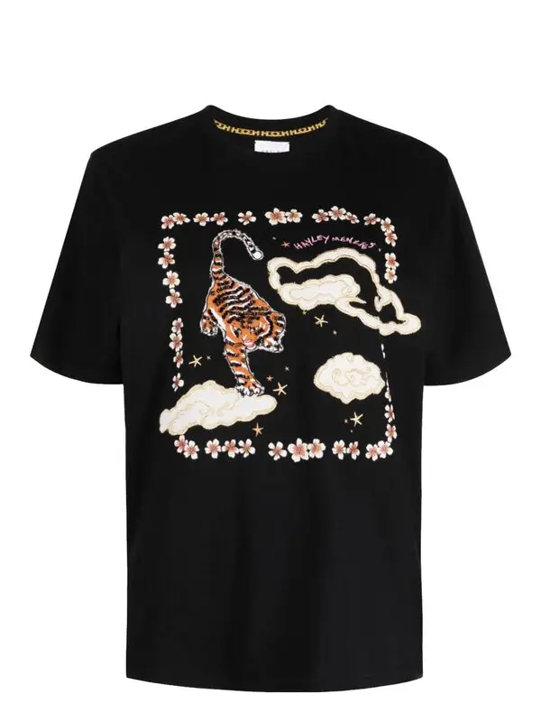 HAYLEY MENZIES Graphic-print Cotton T-shirt - Black