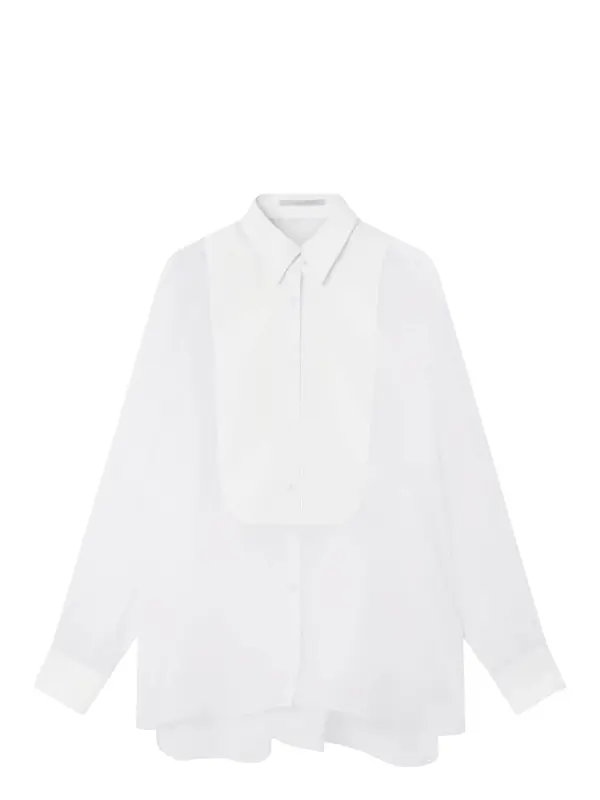 Stella McCartney S-wave Button-up Silk Shirt - White
