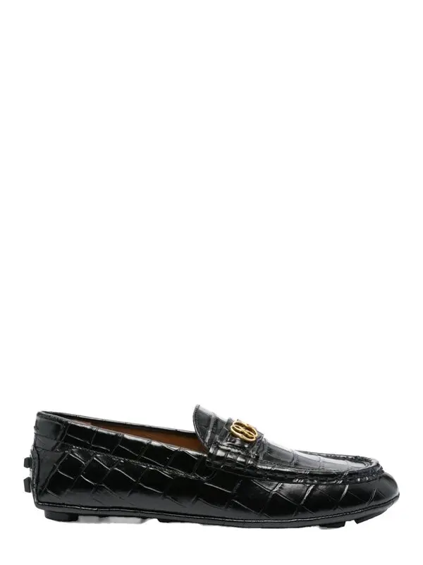 Bally Crocodile-embossed Leather Loafers - Black