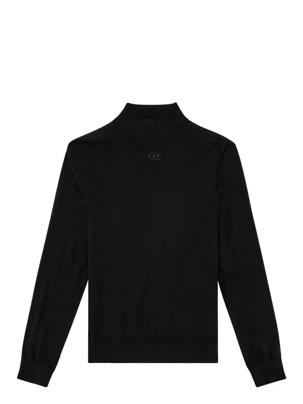 Diesel K-gil Logo-embroidered Wool Jumper - Black