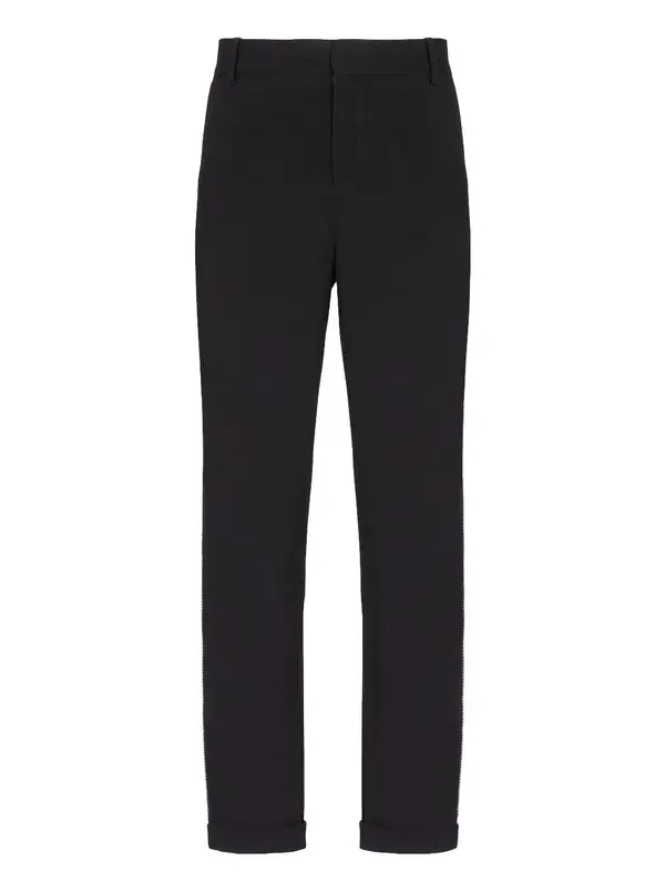 Balmain Crystal-embellished Trousers - Black