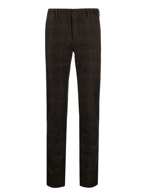Incotex Check-print Trousers - Brown