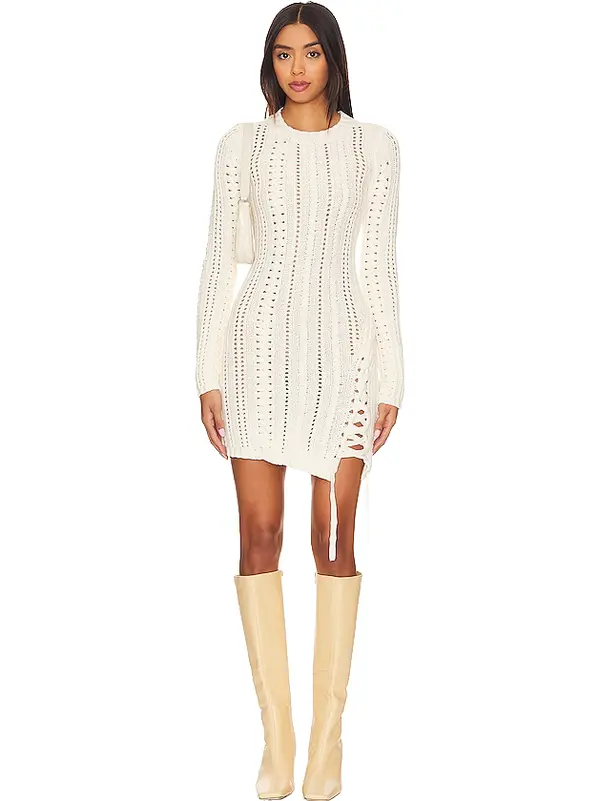 CAMILA COELHO Anira Cable Knit Dress - Ivory