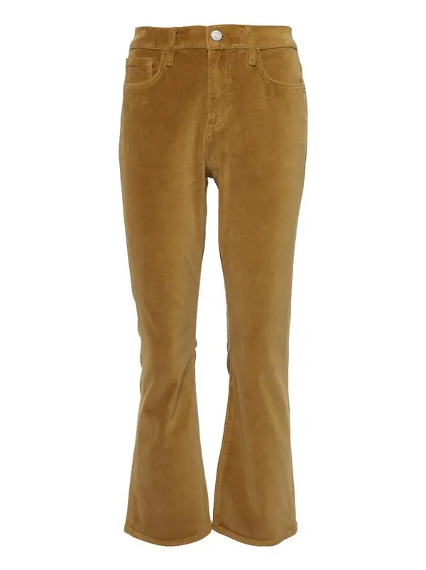 FRAME Le Crop Mini Boot Velveteen Jeans - Beige