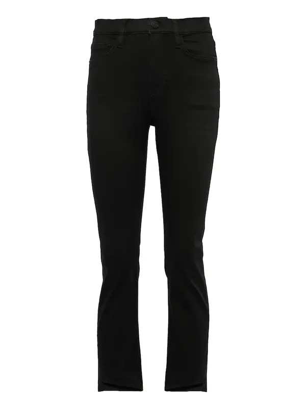 FRAME Le High Straight Cropped Jeans - Black
