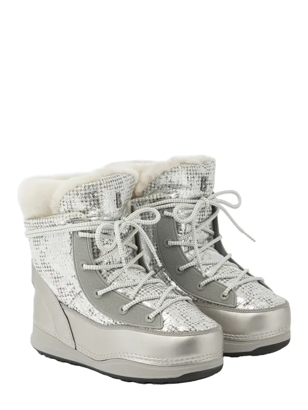Bogner Metallic Faux Leather Snow Boots - Silver