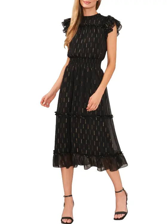 CECE DUPRAZ A-line Dress With Metallic Detail - Rich Black