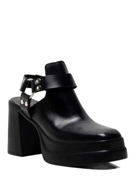 Free People Hybrid Harness Platform Bootie - Black Leather