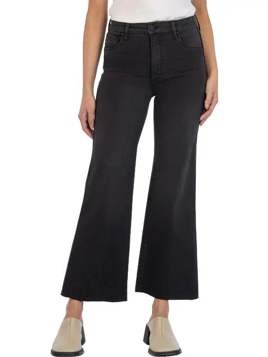 Kut From The Kloth High-waist Wide Leg Jeans With Raw Hem - Experiences W/b