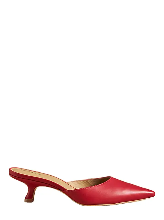 REFORMATION Wilda Kitten-heel Mules - Red
