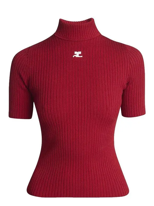 COURREGES Reedition Rib-knit Blouse - Red