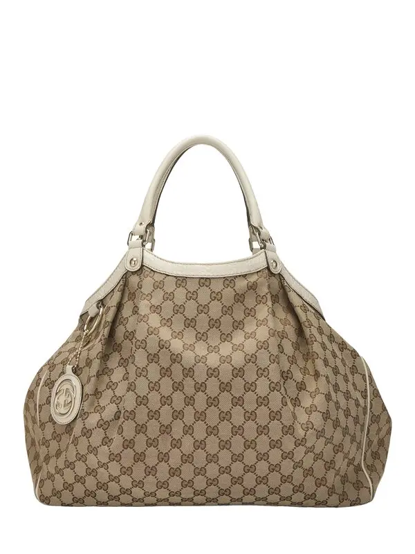 Gucci Original Gg Canvas Sukey Tote Bag - White