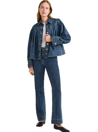 Merlette Easton Denim Jacket - Mid-blue Wash