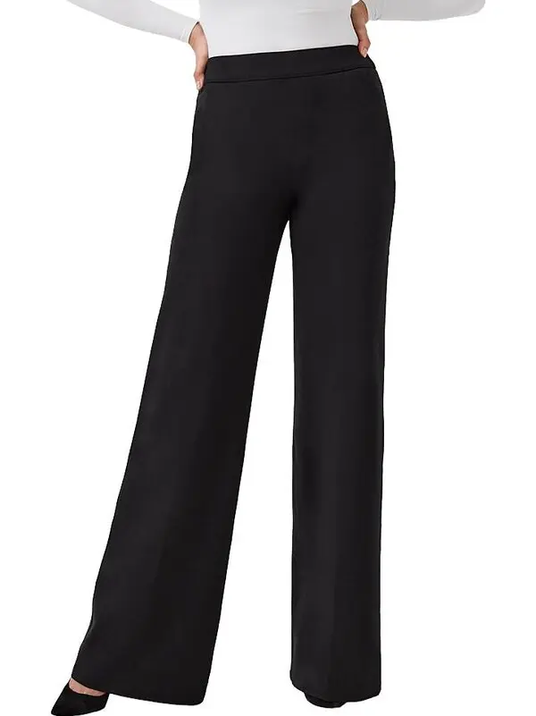 Spanx Perfectfit Ponte Wide Leg Trousers - Classic Black