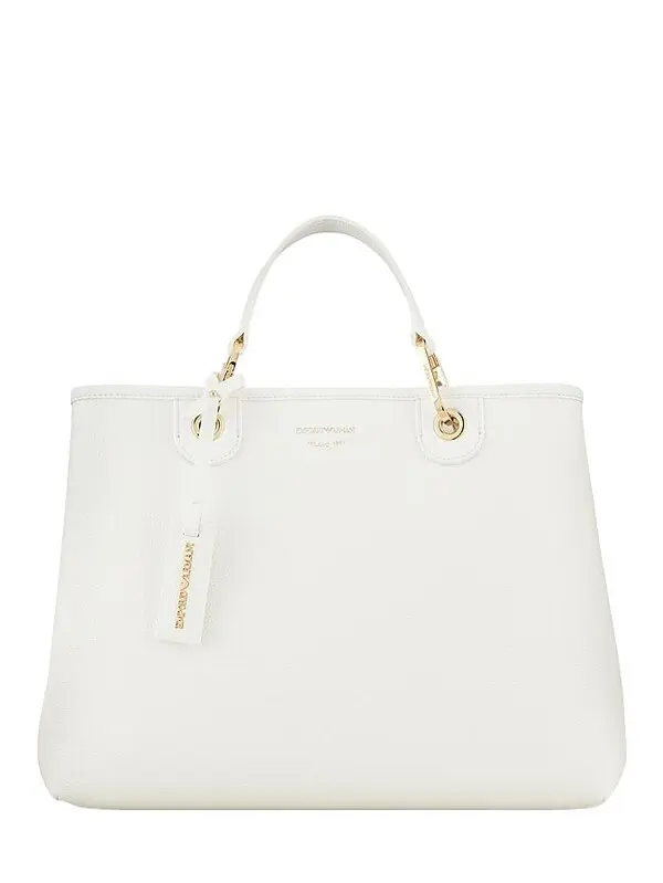 Emporio Armani Myea Medium Shopper Tote Bag - White