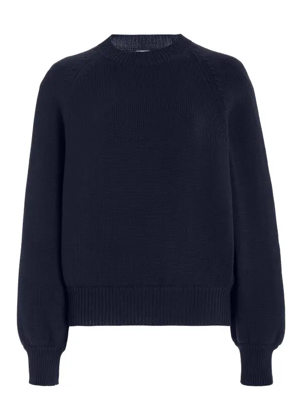 HIGH SPORT Crewneck Cotton Sweater - Navy