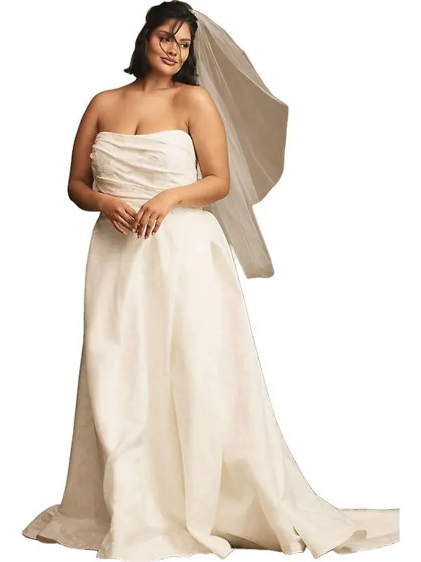 Watters Wtoo Phoebe Strapless Draped A-line Gown - Ivory