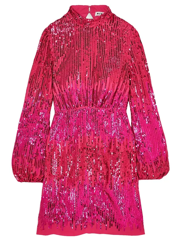 Rixo Lara Cutout Sequined Mini Dress - Fuchsia