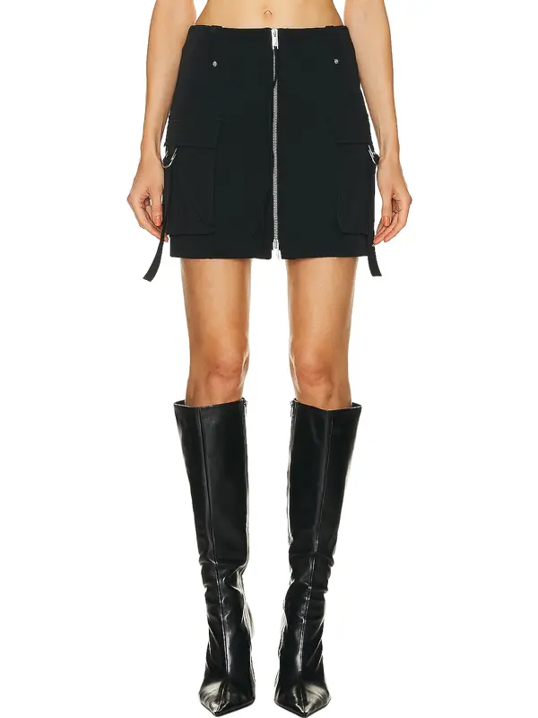 Blumarine Front Zip Mini Skirt - Nero