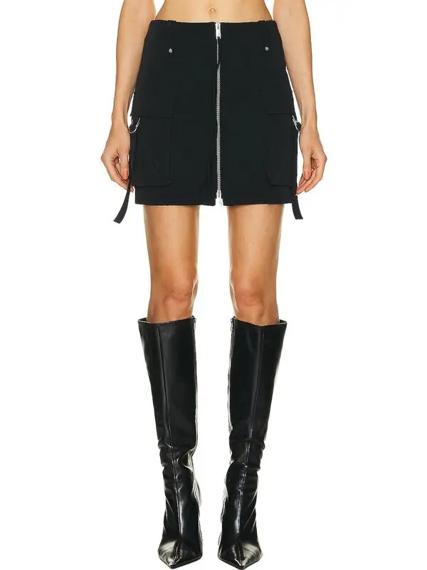 Blumarine Front Zip Mini Skirt - Nero